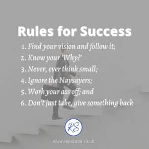 5 secret steps to tackling life and achieving success - Roy Sutton